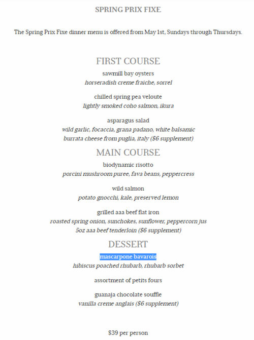 West Restaurant Launches $39 Spring Prix Fixe Menu | Foodgressing