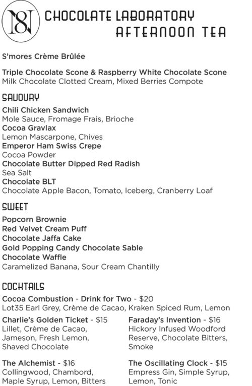 Notch8 Chocolate Laboratory Afternoon Tea at Fairmont Hotel Vancouver