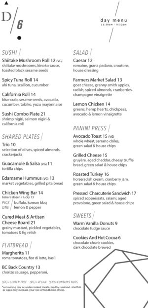 D/6 Bar & Lounge Rooftop Patio Opening Date 2019: April 11, 2019