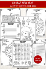 Chinese New Year Printables Free: Colouring Pages, Word Search, Bingo