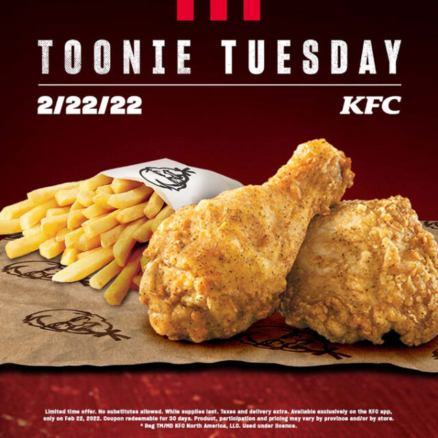 KFC Toonie Tuesday 2022 Canada: 2/22/2022 - Foodgressing