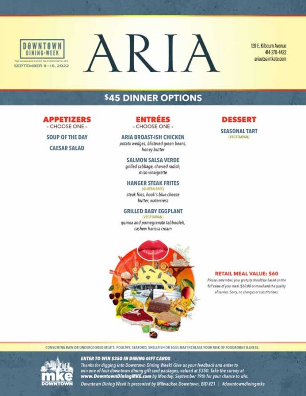 Milwaukee Downtown Dining Week 2022: Menus Highlights, Dates