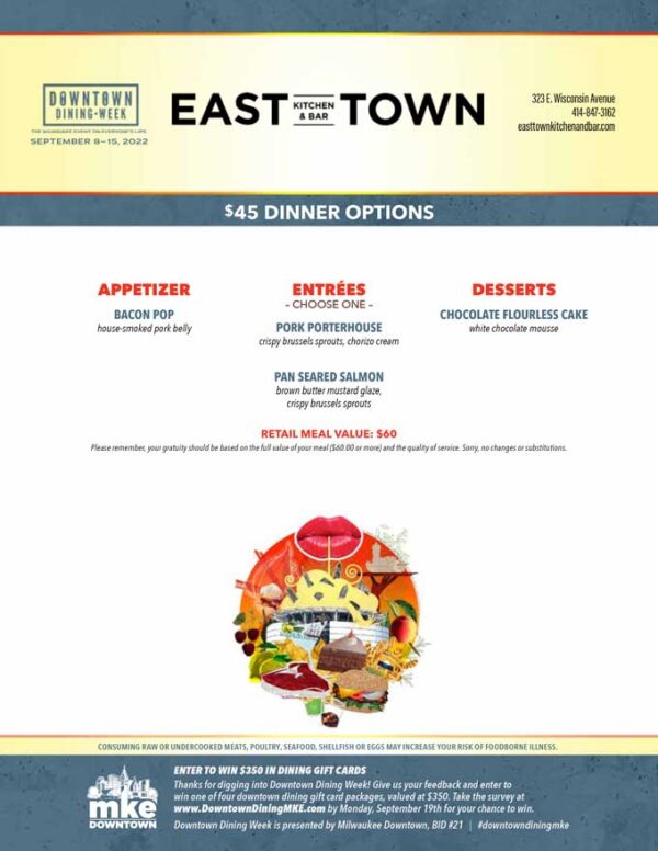 Milwaukee Downtown Dining Week 2022: Menus Highlights, Dates