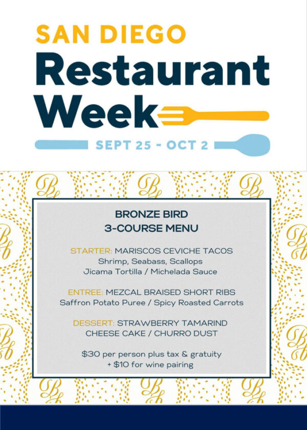 San Diego Restaurant Week 2022 Fall: Menus Highlights, Dates