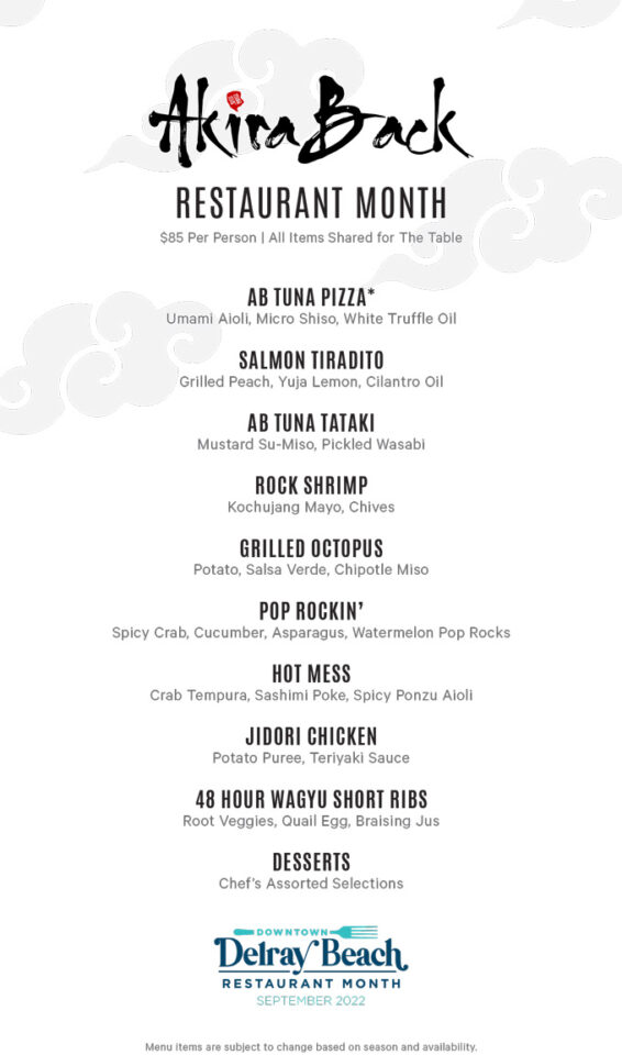 Downtown Delray Beach Restaurant Month 2022 Florida