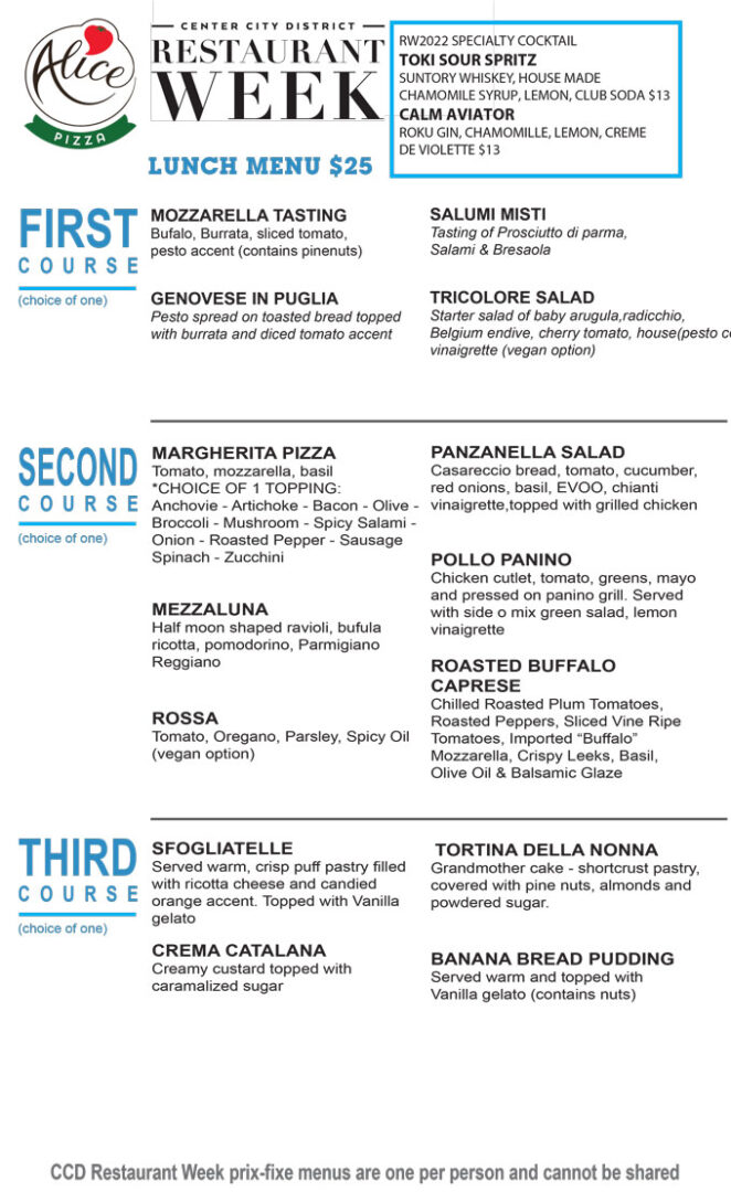 Center City District Restaurant Week 2022 Philadelphia