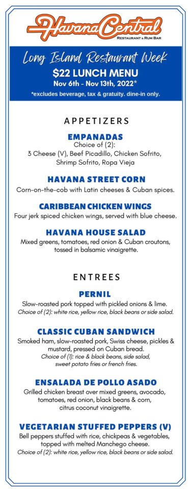 Long Island Restaurant Week 2022 Fall: Menus Highlights, Dates