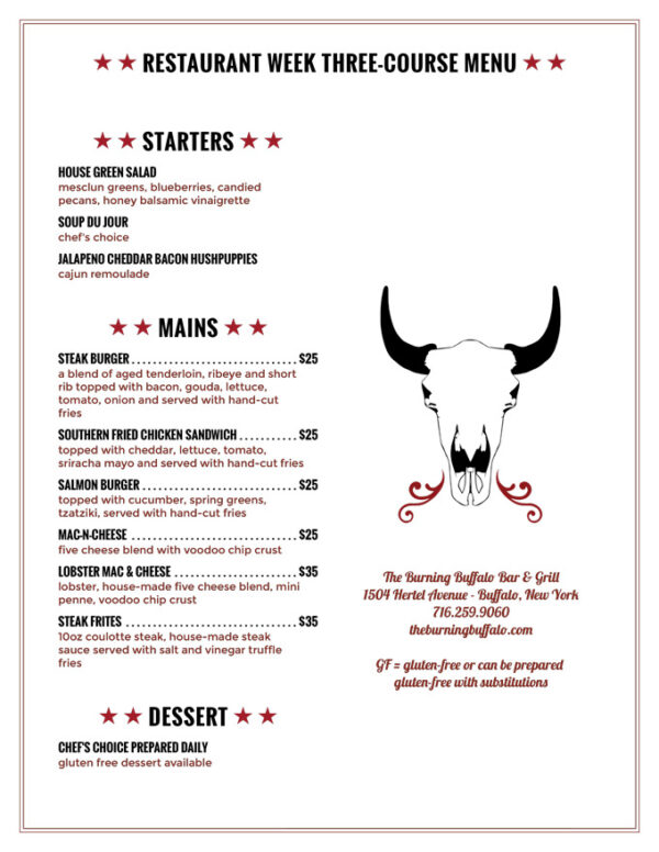 Buffalo Restaurant Week 2022 New York: Menus, Dates