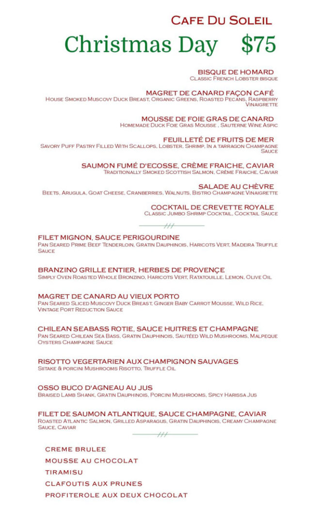 Christmas in NYC 2022: Dinner, Turkey To Go, Brunch