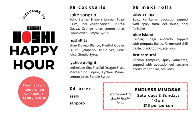 Sushi & Sake Happy Hours Chicago: Hinoki Sushiko & Sushi Hoshi