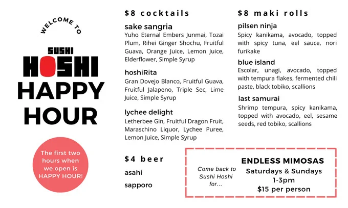 Sushi & Sake Happy Hours Chicago: Hinoki Sushiko & Sushi Hoshi