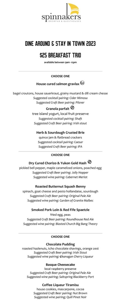 Dine Around & Stay in Town 2023 Victoria BC: Menus, Dates