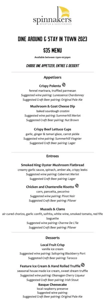 Dine Around & Stay in Town 2023 Victoria BC: Menus, Dates