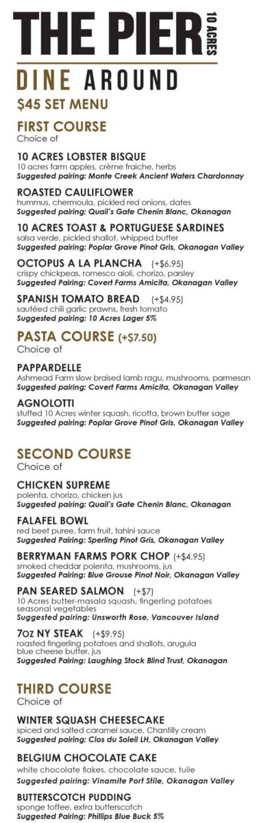 Dine Around & Stay in Town 2023 Victoria BC: Menus, Dates