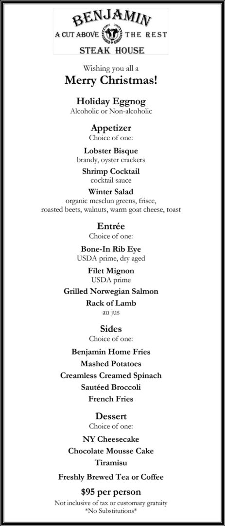 Christmas in NYC 2022: Dinner, Turkey To Go, Brunch