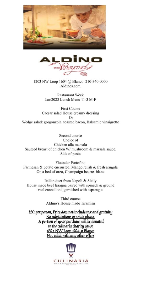 Culinaria San Antonio Restaurants Week 2023 Winter Highlights