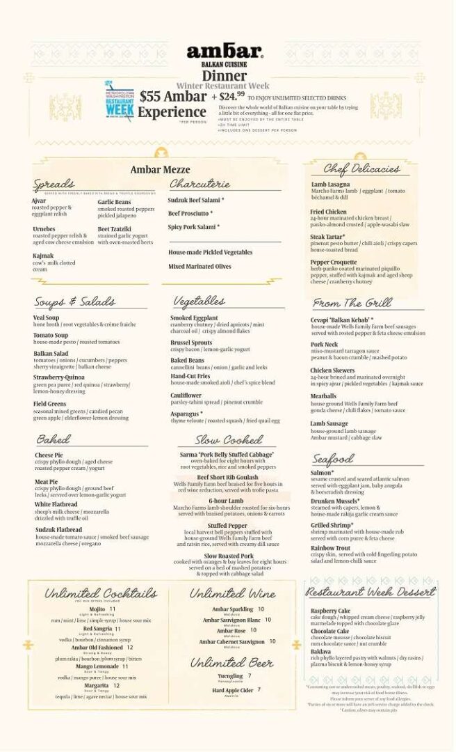 Metropolitan Washington Restaurant Week 2023 Winter - Highlights