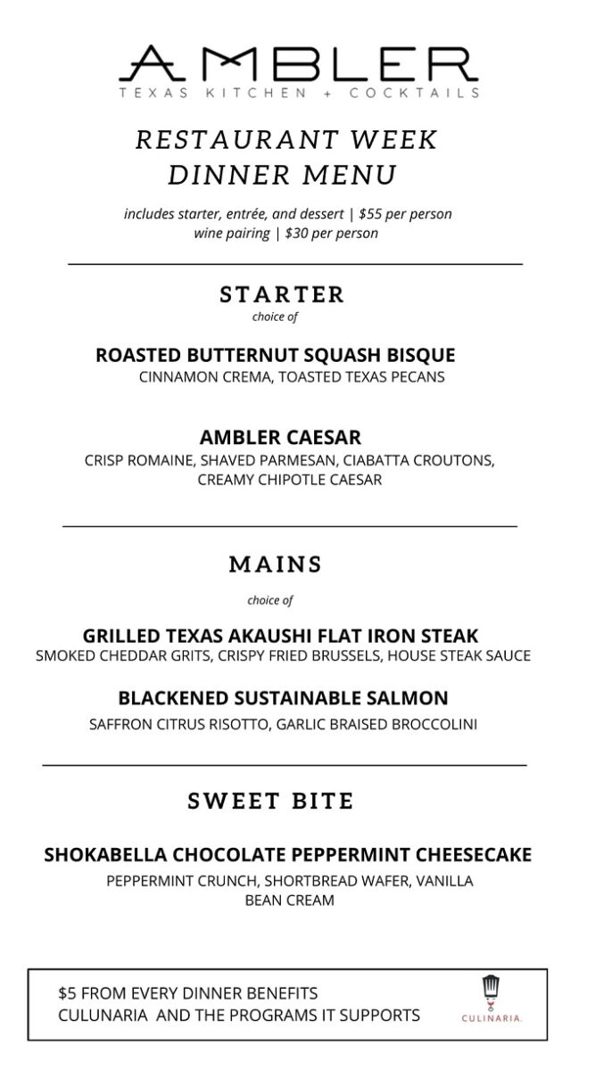 Culinaria San Antonio Restaurants Week 2023 Winter Highlights