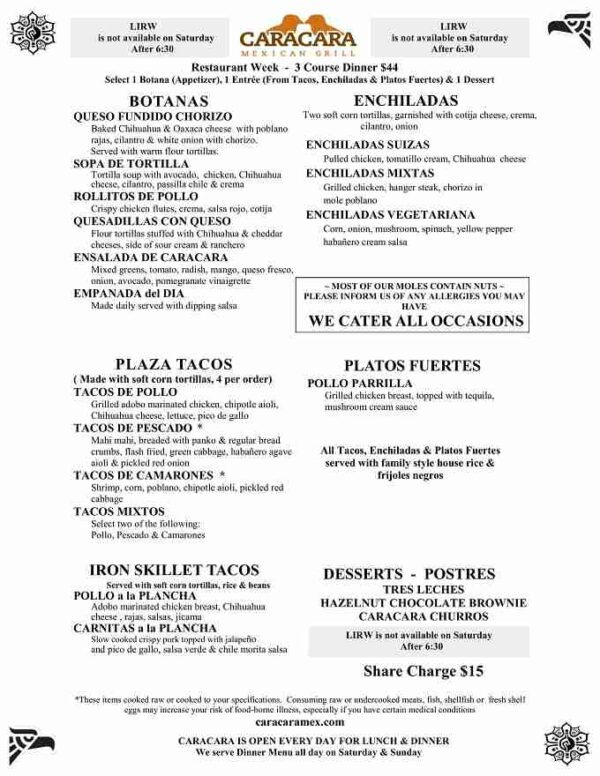 Long Island Restaurant Week 2023 : Menus, Dates