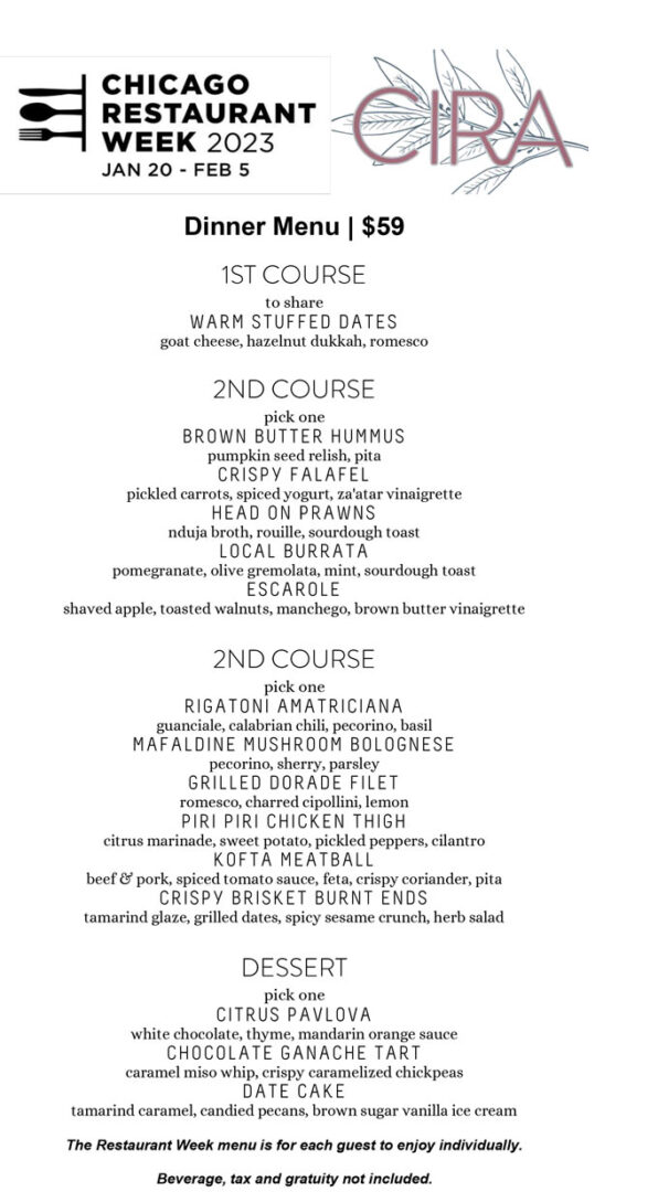 Chicago Restaurant Week 2023 : Menus, Dates, Highlights