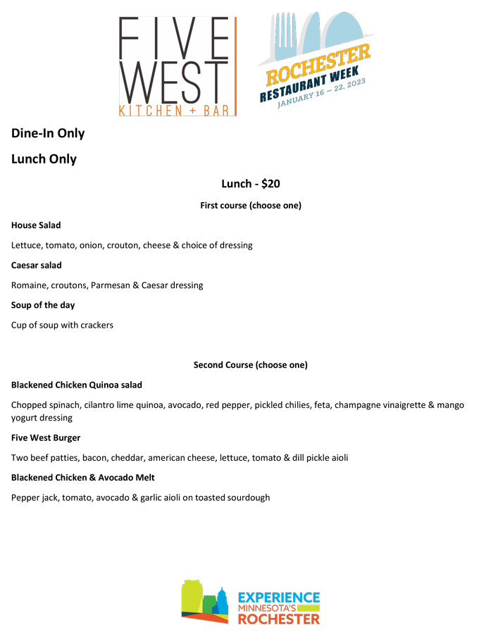 Rochester Restaurant Week 2023 MN: Menu, Highlights