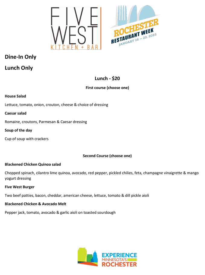 Rochester Restaurant Week 2023 MN: Menu, Highlights