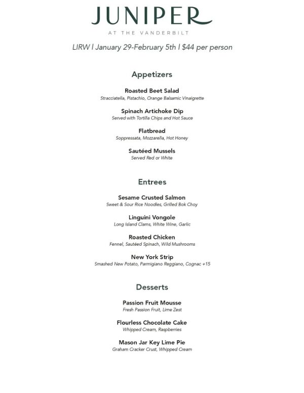 Long Island Restaurant Week 2023 : Menus, Dates