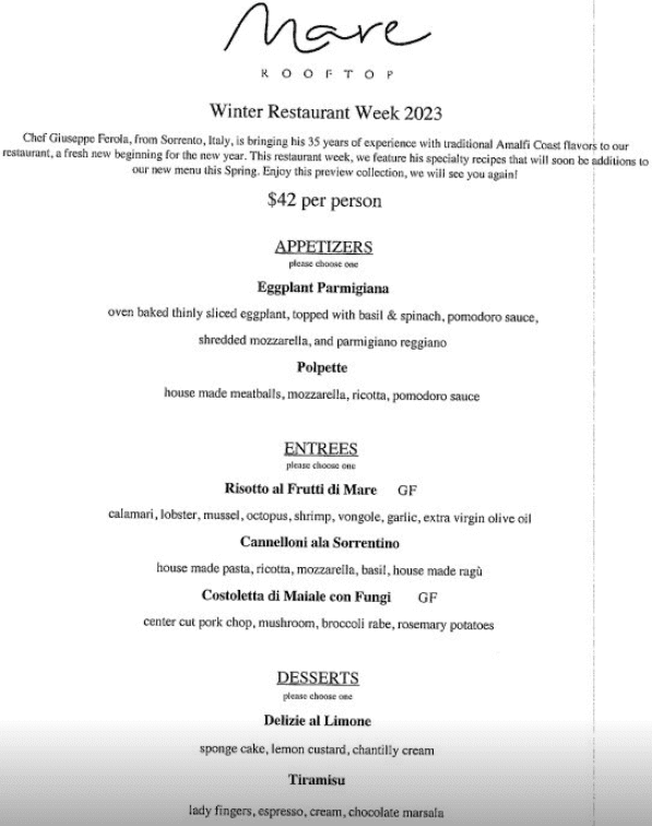 Providence Restaurant Weeks 2023 Rhode Island : Menus, Dates