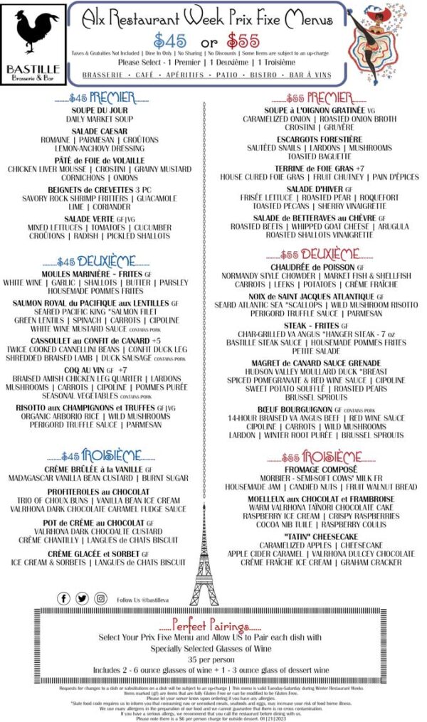 Alexandria Restaurant Week 2023 Virginia: Menu, Dates
