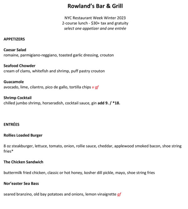 NYC Restaurant Week 2023 - January : Menus, Dates