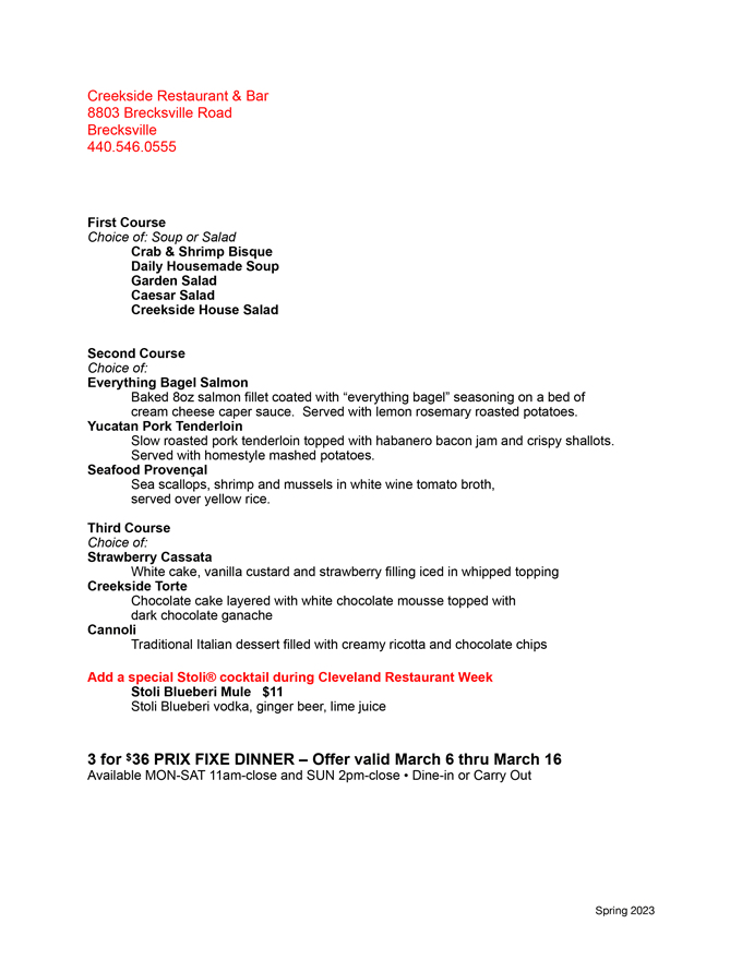 Cleveland Restaurant Week 2023: Menus, Dates