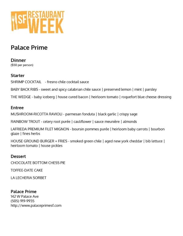 Santa Fe Restaurant Week 2023 : Menus, Dates