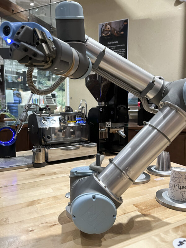 Artly robot barista can grind coffee beans, froth milk, pour latte art