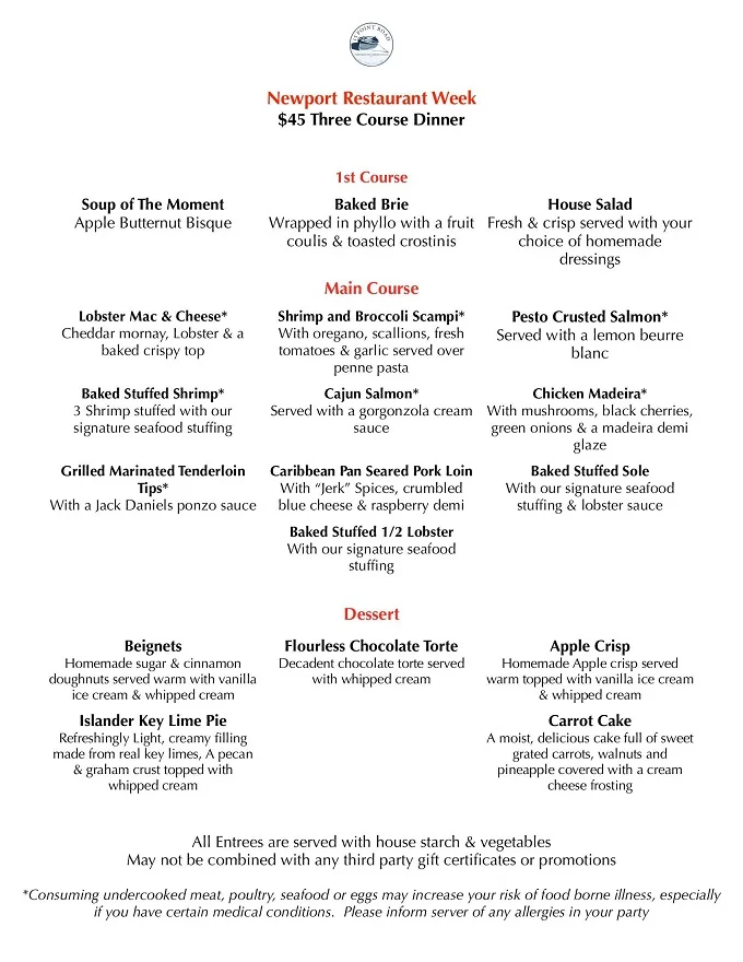 Newport Restaurant Week 2023 Rhode Island: Menus, Dates