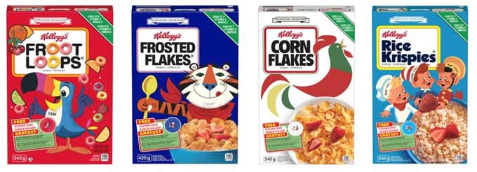 Kellogg's Canada Limited-Edition Retro Packaging of Four Favs