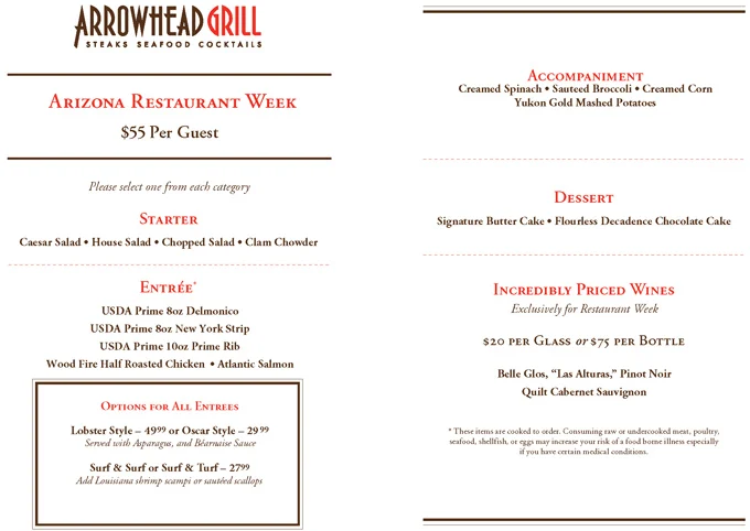 Arizona Restaurant Week 2023 - Spring Edition: Menus, Dates