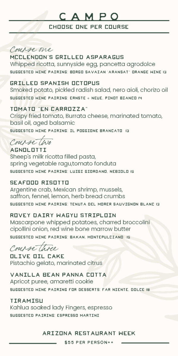 Arizona Restaurant Week 2023 - Spring Edition: Menus, Dates