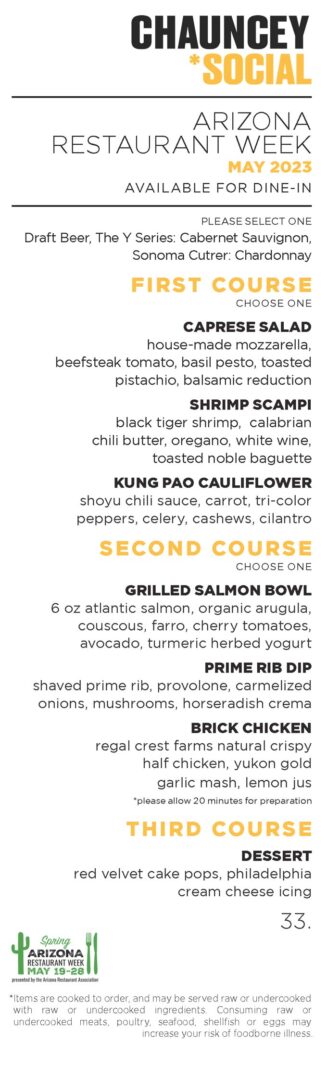 Arizona Restaurant Week 2023 - Spring Edition: Menus, Dates