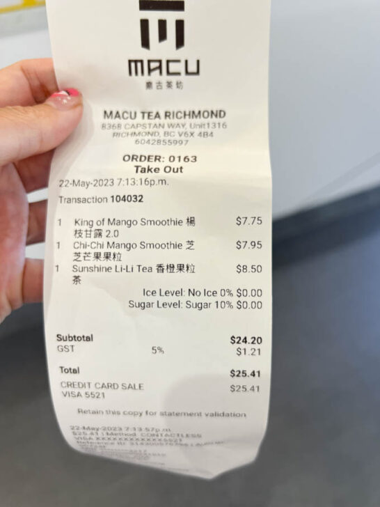 MACU TEA Richmond BC 麻古茶坊 - Menu, Review - Foodgressing