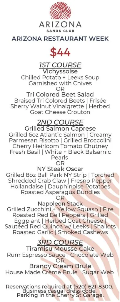 Arizona Restaurant Week 2023 - Spring Edition: Menus, Dates
