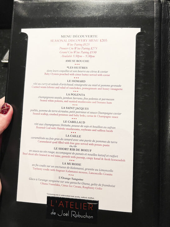 L'Atelier de Joël Robuchon - MGM Grand Las Vegas Tasting Menu