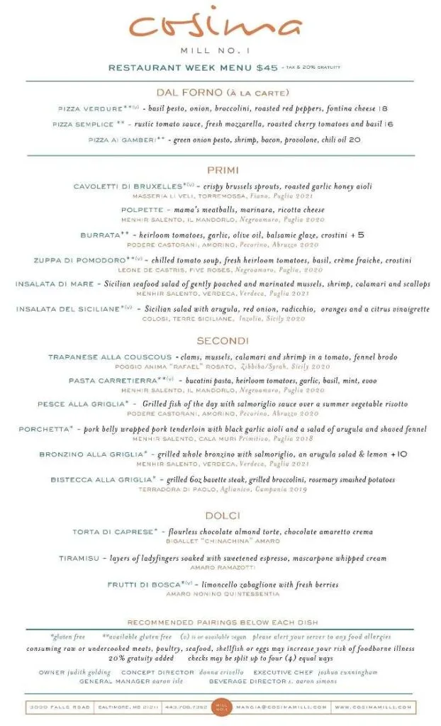 Baltimore Restaurant Week 2023 Summer: Menus, Dates