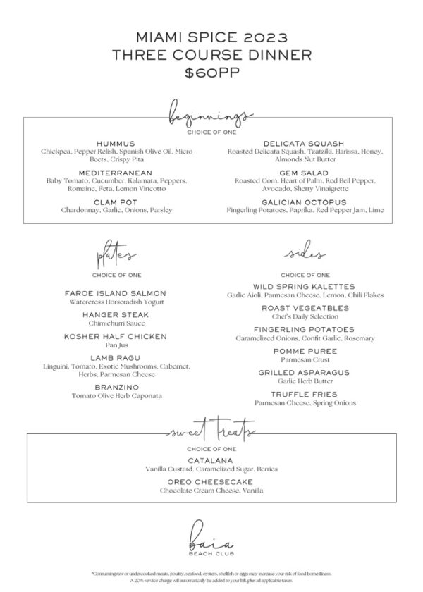 Miami Spice Restaurant Months 2023 Aug & Sept: Highlights