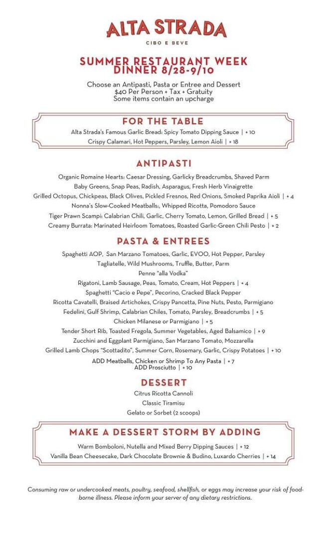 RAMW Summer Restaurant Week 2023: Menus, Dates