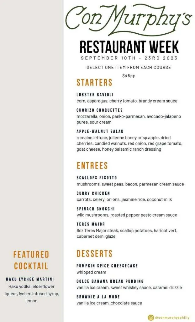 Center City District Restaurant Week 2023 Philadelphia Highlights