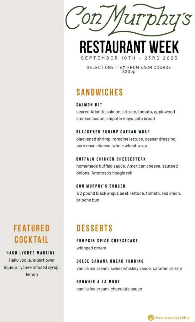 Center City District Restaurant Week 2023 Philadelphia Highlights