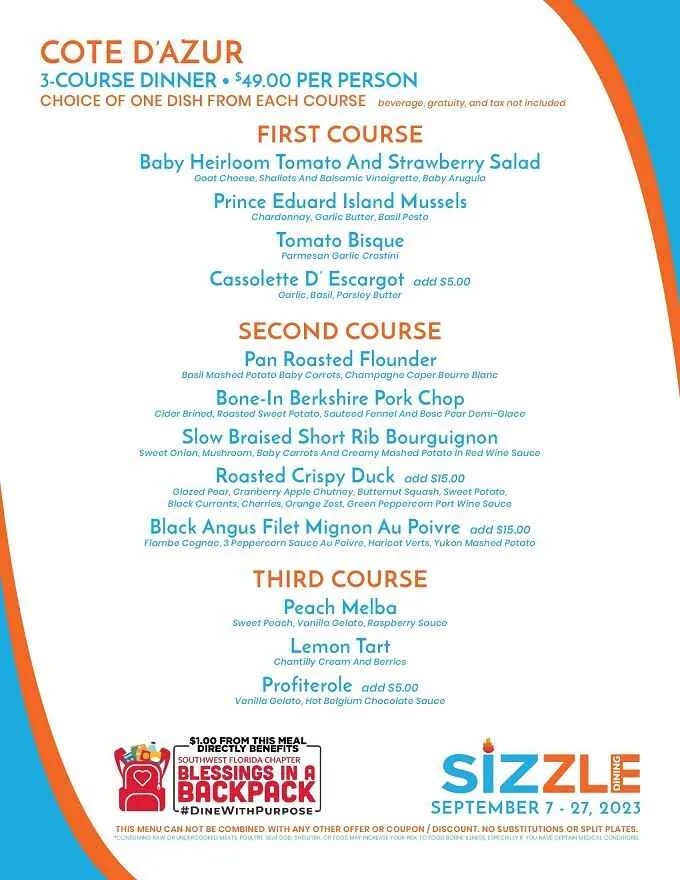 Sizzle Dining Restaurant Week 2023 South Florida: Menus, Dates