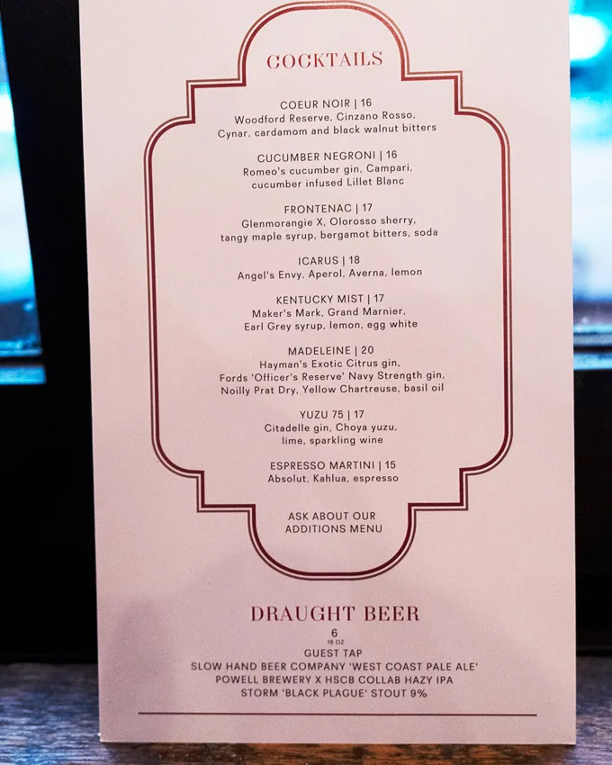 Homer St Cafe and Bar Vancouver Happy Hour Review - Foodgressing