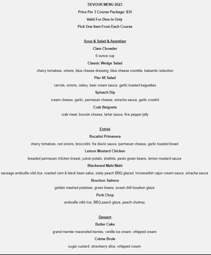 Devour Indy Restaurant Weeks 2023 - Indianapolis: Menus, Dates