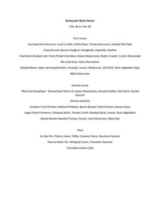 Charleston Restaurant Week 2023: Menus, Dates